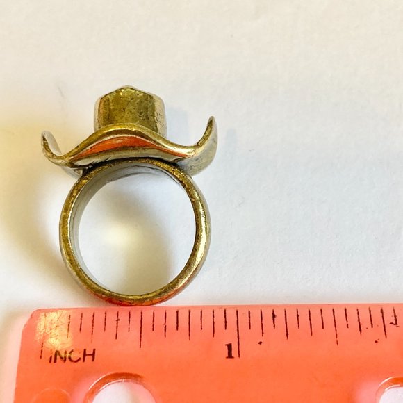 Jewelry | Gold Cowboy Hat Cocktail Ring Size 7 Plated Brass Tone ...